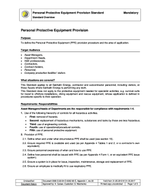 Fillable Online Personal Protective Equipment Provision Fax Email Print ...