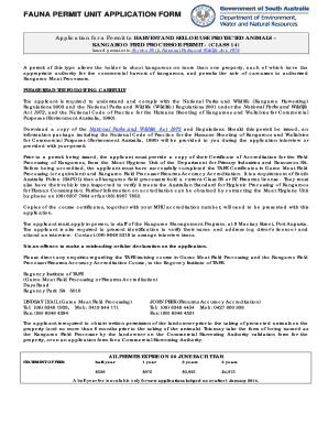 Fillable Online fauna permit unit application form Fax Email Print - pdfFiller