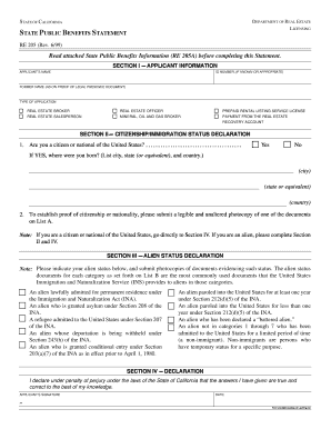 Fillable Online RE 205 State Public Benefits Statement - Learning Fax ...