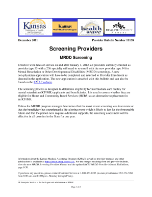 Fillable Online Screening Providers - KMAP Fax Email Print - pdfFiller
