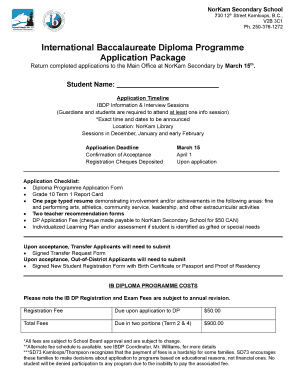 Fillable Online Application Form - NorKam Secondary Fax Email Print ...