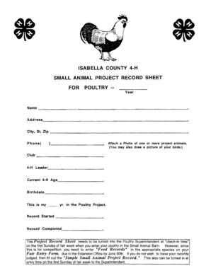 Fillable Online Poultry Feed Record - Long Form Fax Email Print - pdfFiller