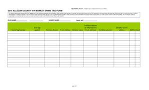 Fillable Online Swine Identification Day (Tagging and Weighing ...