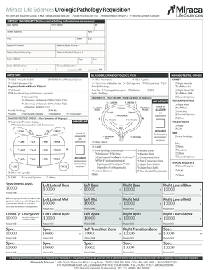 Fillable Online Miraca Life Sciences Urologic Pathology Requisition Fax ...