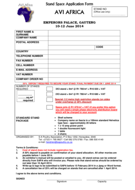 Fillable Online Stand Space Allocation Form - SAPA Fax Email Print ...