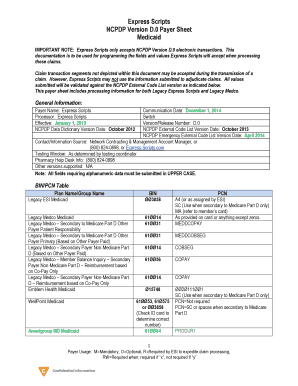 Fillable Online Billing Transaction: - Express Scripts Fax Email Print ...