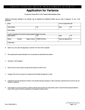 Fillable Online Variance Application PDF Fax Email Print - pdfFiller