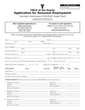 Job Application 1 - YMCA Trout Lodge & Camp Lakewood - Ymcaoftheozarks ...