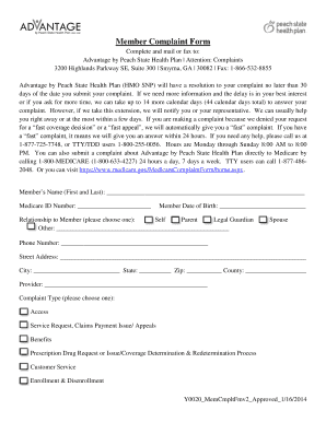 Fillable Online Plan form - Advantage by Peach State Health Plan Fax Email Print - pdfFiller