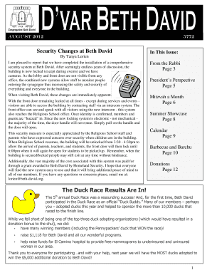 Fillable Online beth-david Security Changes at Beth David - beth-david ...