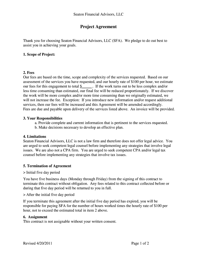 Fillable Online Here - Seaton Financial Advisors LLC Fax Email Print - pdfFiller
