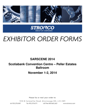 Fillable Online Exhibitor Order Forms Fax Email Print - pdfFiller