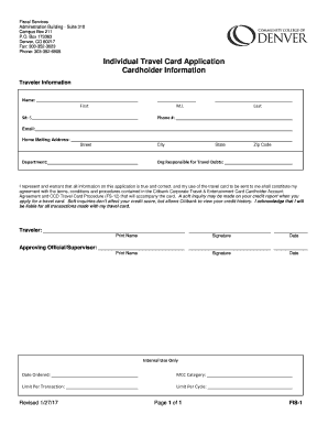 Fillable Online ccd Individual Travel Card Application Cardholder ...