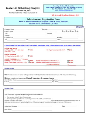Fillable Online BNK 1179 Ad Form.doc2.doc. Exhibit Registration Form ...