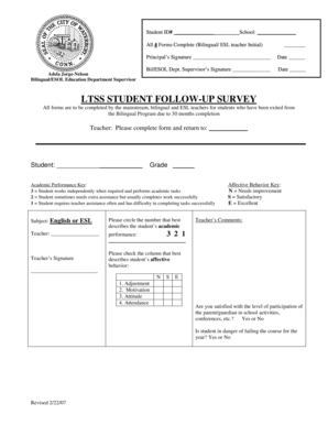 Fillable Online LTSS STUDENT FOLLOW-UP SURVEY - Waterbury Public ...