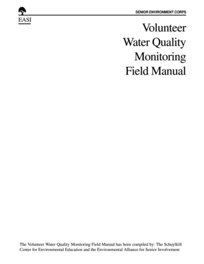 Fillable Online Volunteer Water Quality Monitoring Field Manual - Water ...