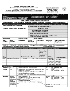 Fillable Online web peralta Peralta Universal Enrollment Form Revised 9 11 07.doc - web peralta ...