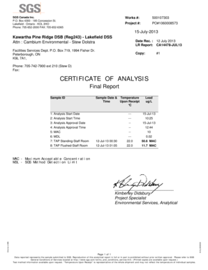 Fillable Online SGS Canada Inc Fax Email Print - pdfFiller