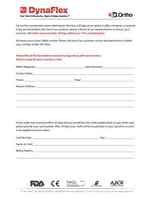 Fillable Online Return Form - DynaFlex Fax Email Print - pdfFiller