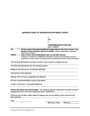 Fillable Online Confirmation of Servicedoc Fax Email Print - pdfFiller
