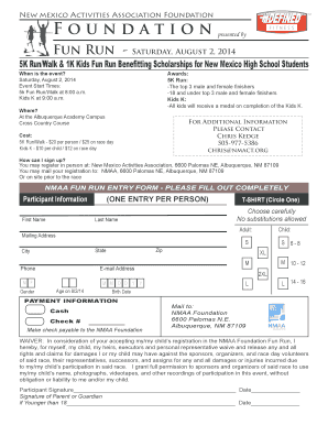Fillable Online nmact The Fun Run brochure/entry form - New Mexico ...