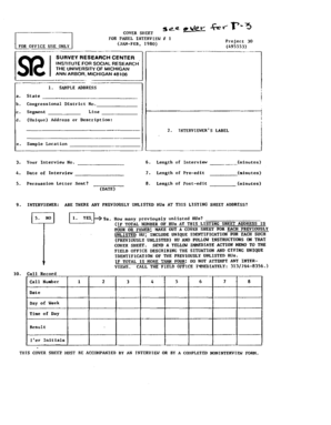 Fillable Online electionstudies 1980 Panel Study 3. American National ...