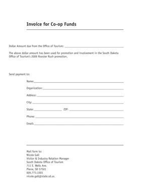 Fillable Online Invoice for Co-op Funds Fax Email Print - pdfFiller