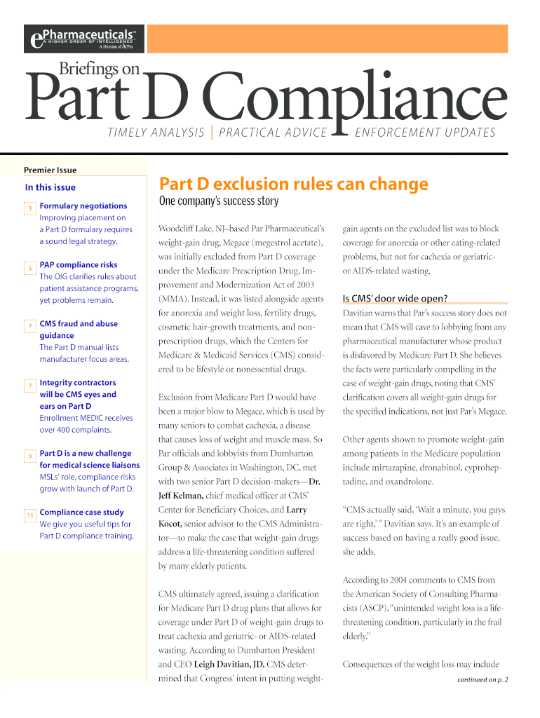 Fillable Online Part D exclusion rules can change - HCPro Fax Email ...
