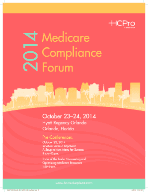 Fillable Online Medicare Compliance Forum - HCPro Fax Email Print ...