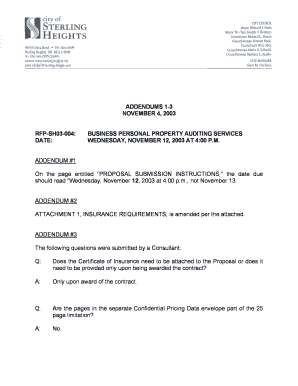 Fillable Online ADDENDUMS 1-3 Fax Email Print - pdfFiller