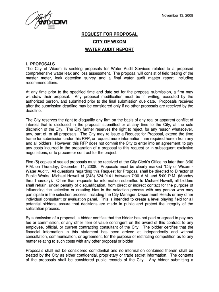 Fillable Online WATER AUDIT REPORT Fax Email Print - pdfFiller