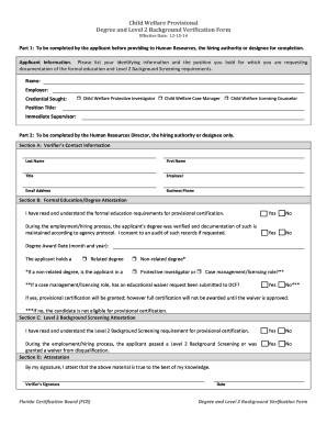 Fillable Online flcertificationboard CWP Degree and Background ...