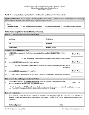 Fillable Online flcertificationboard Direct Supervision Verification ...