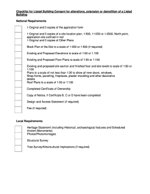 Fillable Online Checklist for Listed Building Consent for alterations ...
