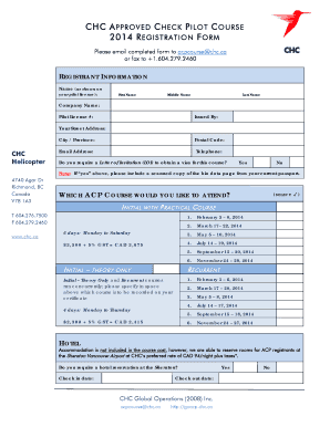 Fillable Online 2014_CHC ACP Registration Form - Approved Check Pilot ...
