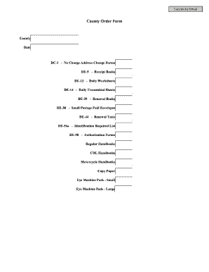Fillable Online kdor County Order Form - kdor Fax Email Print - pdfFiller