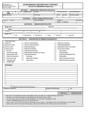 Fillable Online uscgaux1sr-aton Bridge Discrepancy Report Form ...