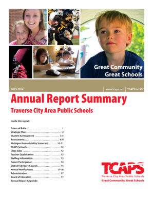Fillable Online Annual Report Summary - Traverse City Area Public ...