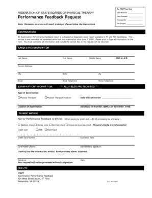 Fillable Online Performance Feedback Request - The Federation of State ...