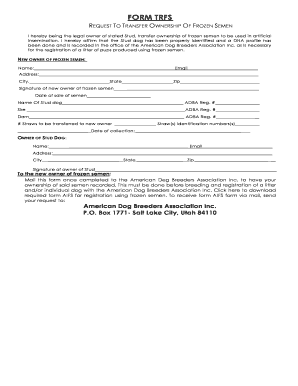 Dog Stud Forms | pdfFiller
