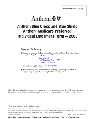 Fillable Online Anthem Medicare PreferredApplication Fax Email Print ...