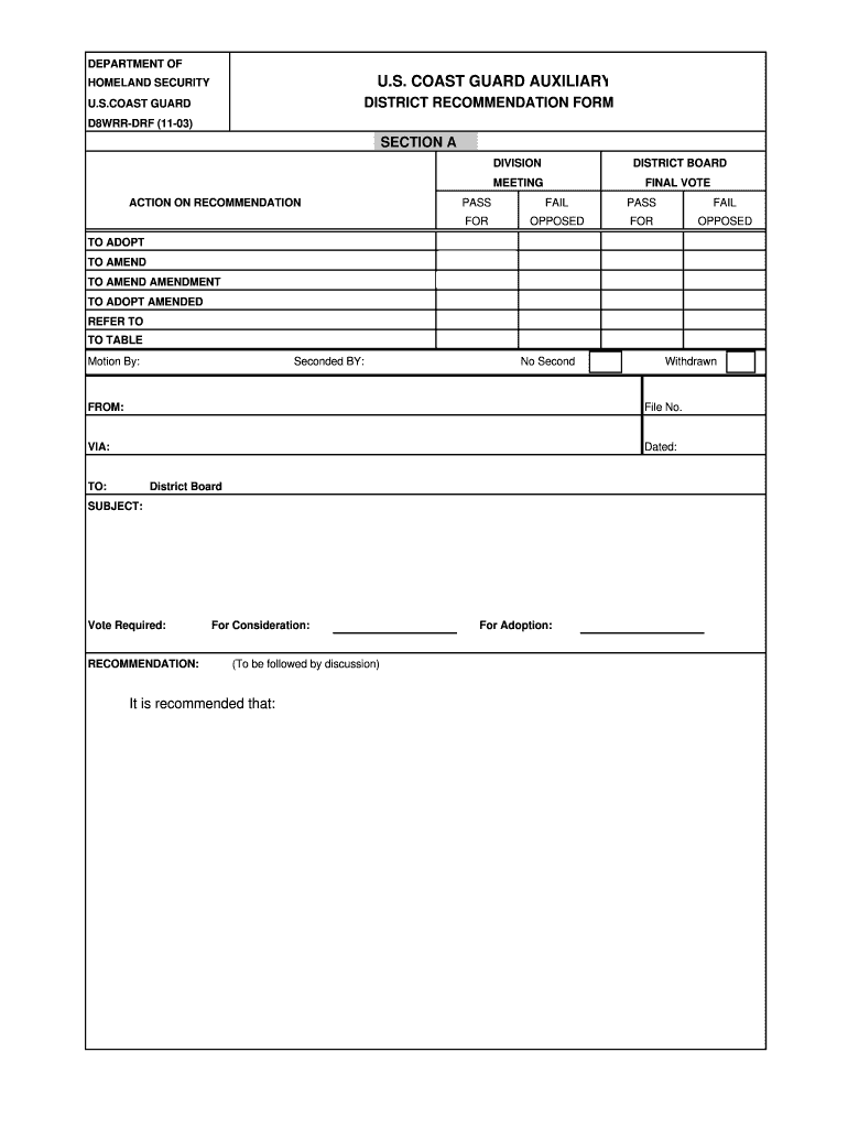 Fillable Online DISTRICT RECOMMENDATION FORM Fax Email Print - pdfFiller