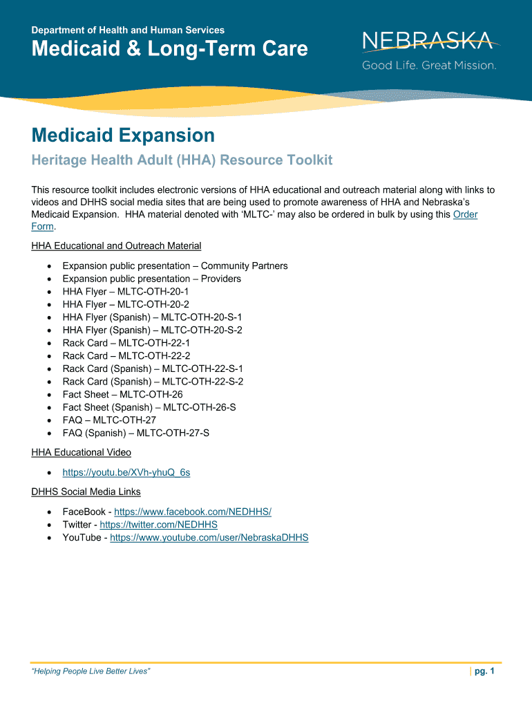 Fillable Online dhhs ne Heritage Health Adult (HHA) - Nebraska Department of ... Fax Email Print ...