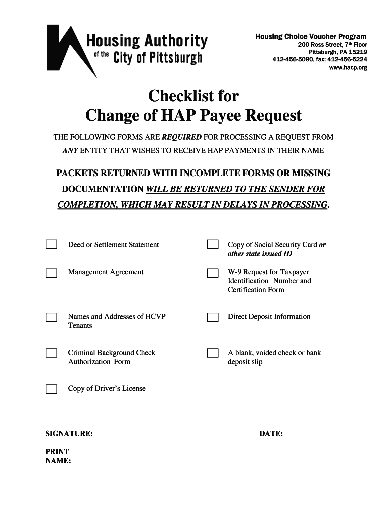 Fillable Online Get the HCV Department - Housing Authority of the ...