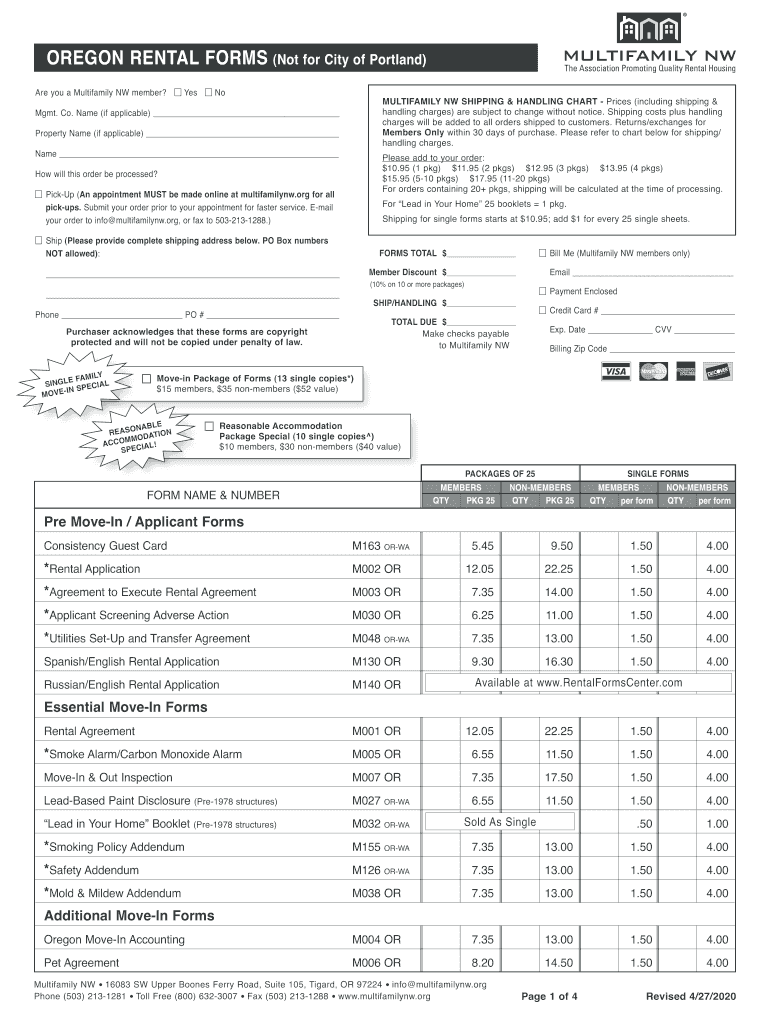Fillable Online Rental Forms Integrating Oregon Statewide Rent Control ...