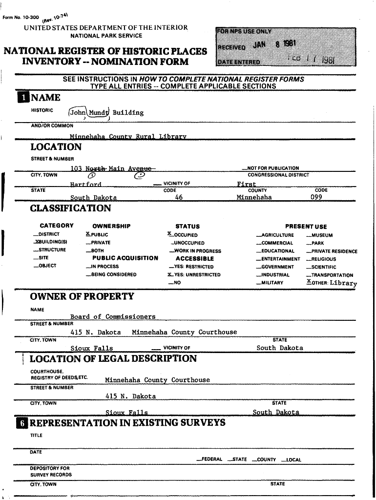 Fillable Online DOC National Register Nomination NPS Form 10 900 OMB No ...