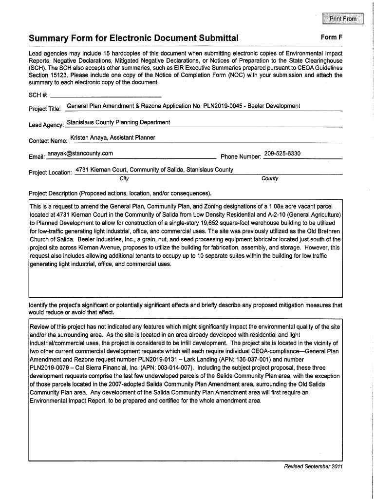 Fillable Online Sample Summary for Electronic Document Submittal Fax Email Print - pdfFiller