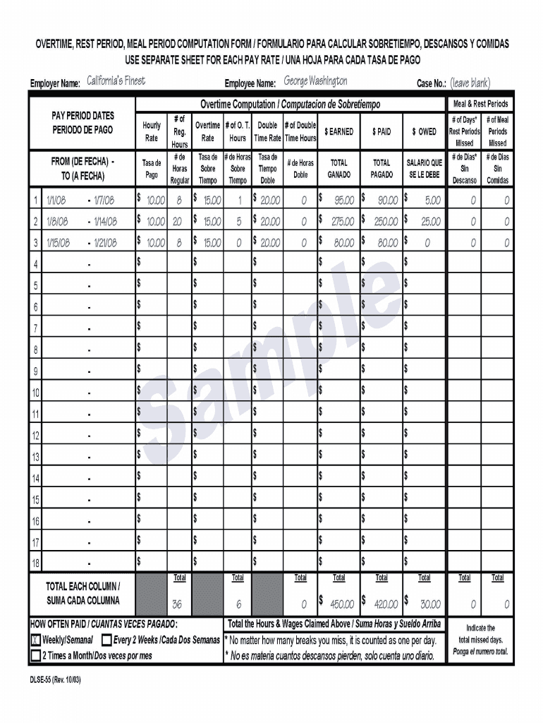 Fillable Online OVERTIME, REST PERIOD, MEAL PERIOD COMPUTATION FORM ...