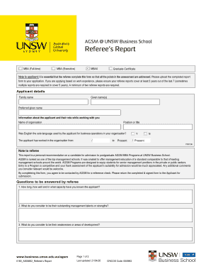 Fillable Online Template - AGSM Document - UNSW Business School Fax ...