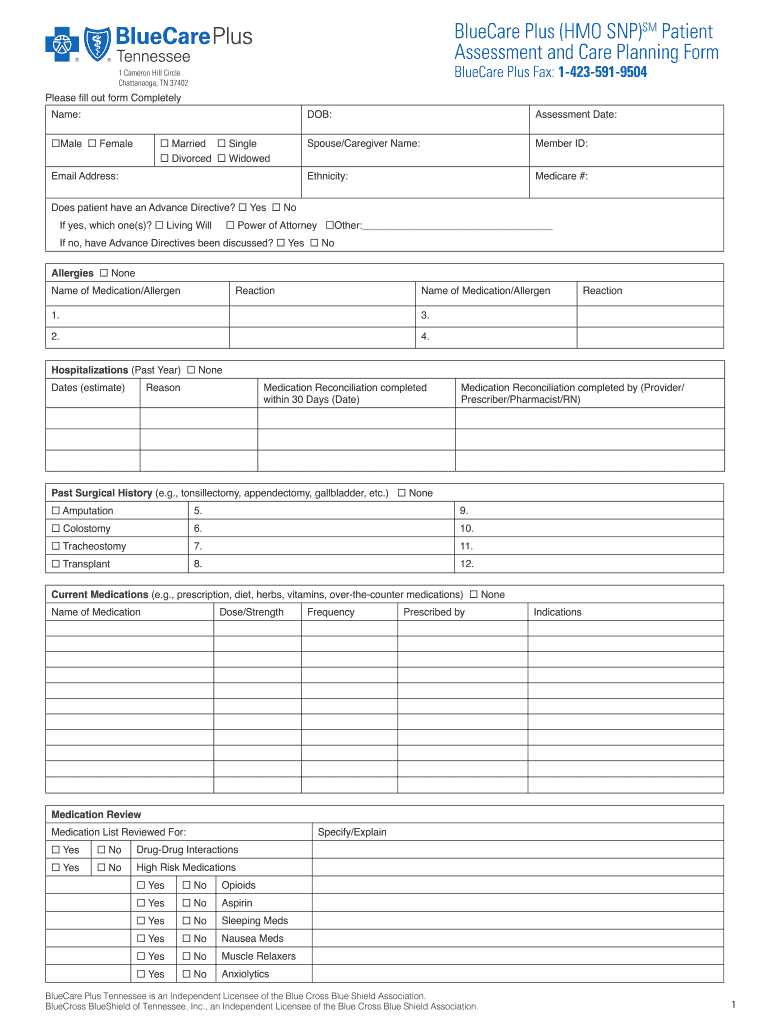 Skilled Nursing Facility Request Fax Form - BlueCare Plus: Fill out ...